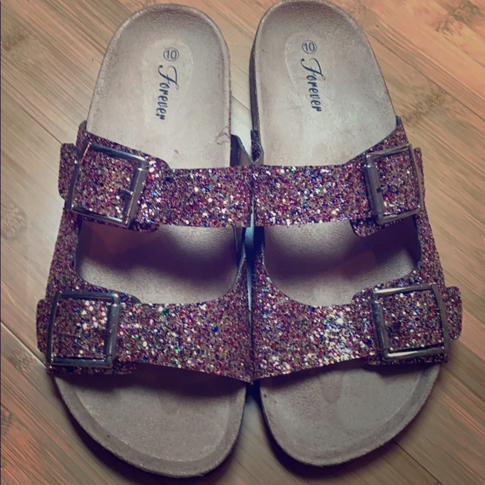 Brand New Pink Glitter Sandals - Gem
